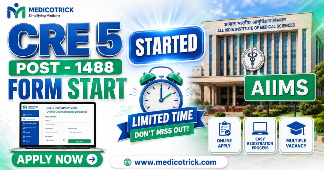AIIMS CRE 5 Recruitment 2026: Online Applications Open for 1488 Posts ...